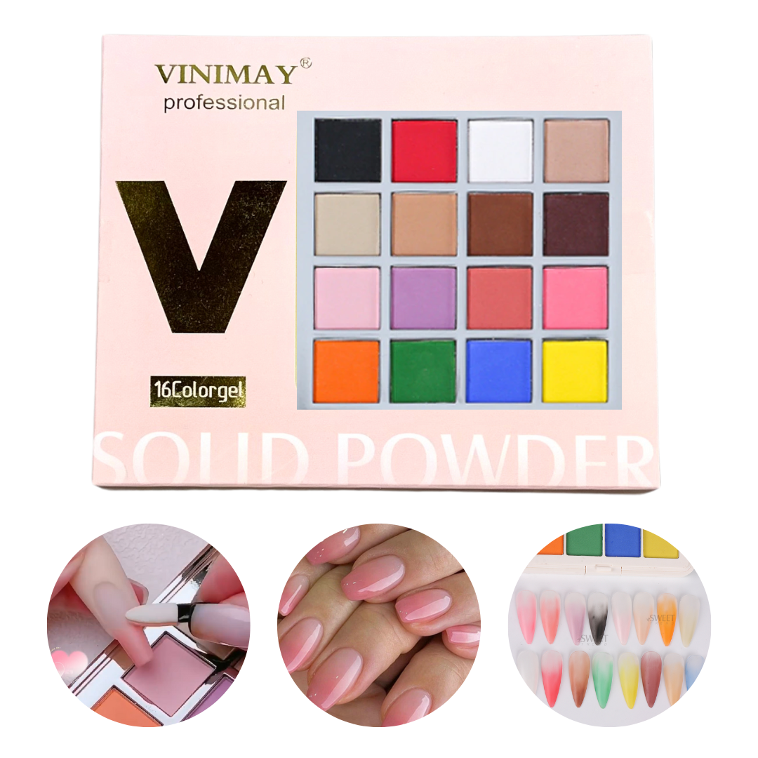 Vinimay Solid Powder Palette (16 Colors) #2 – Toronto Nail & Beauty Supply