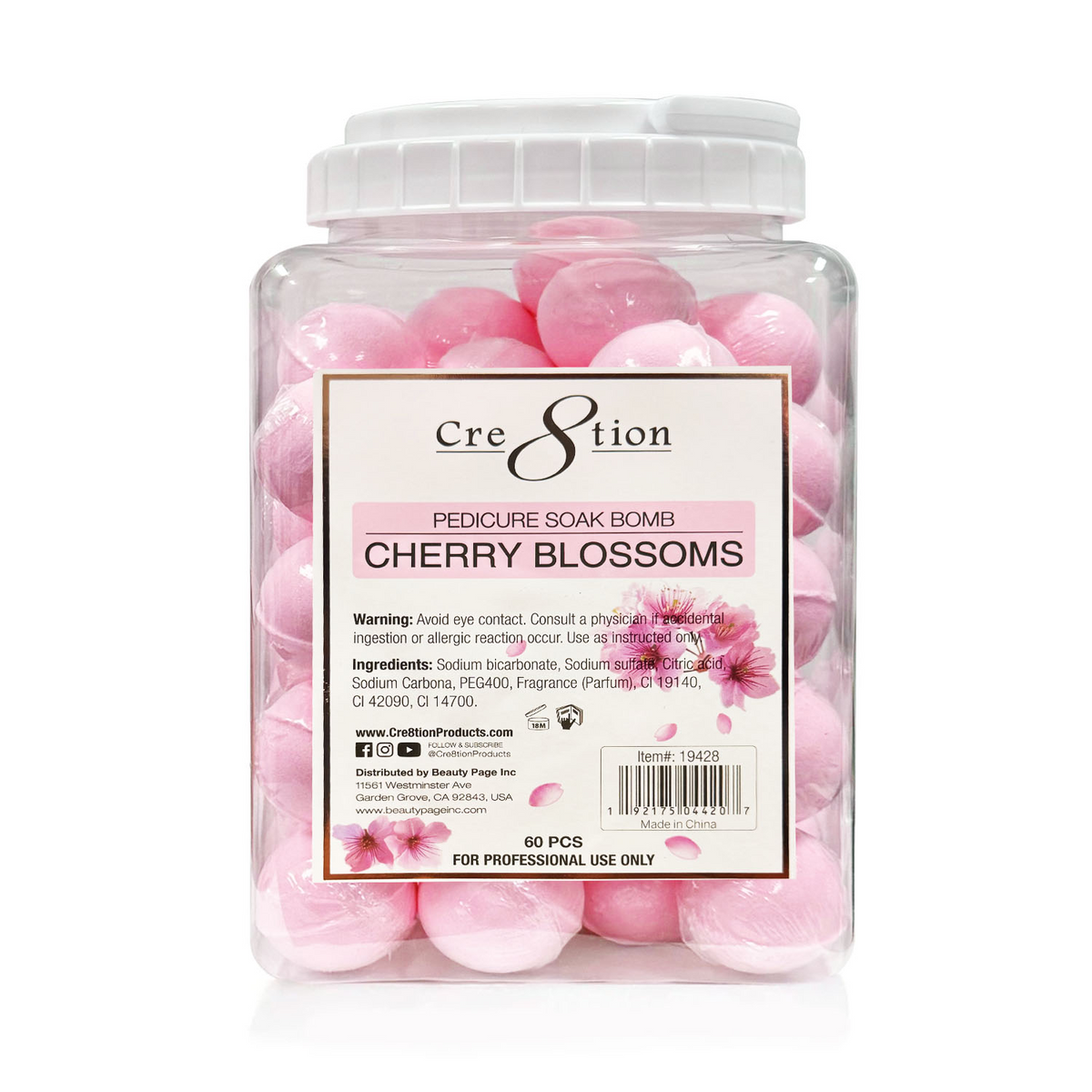 Cre8tion Pedicure Soak Bomb - Cherry Blossom – Toronto Nail & Beauty Supply