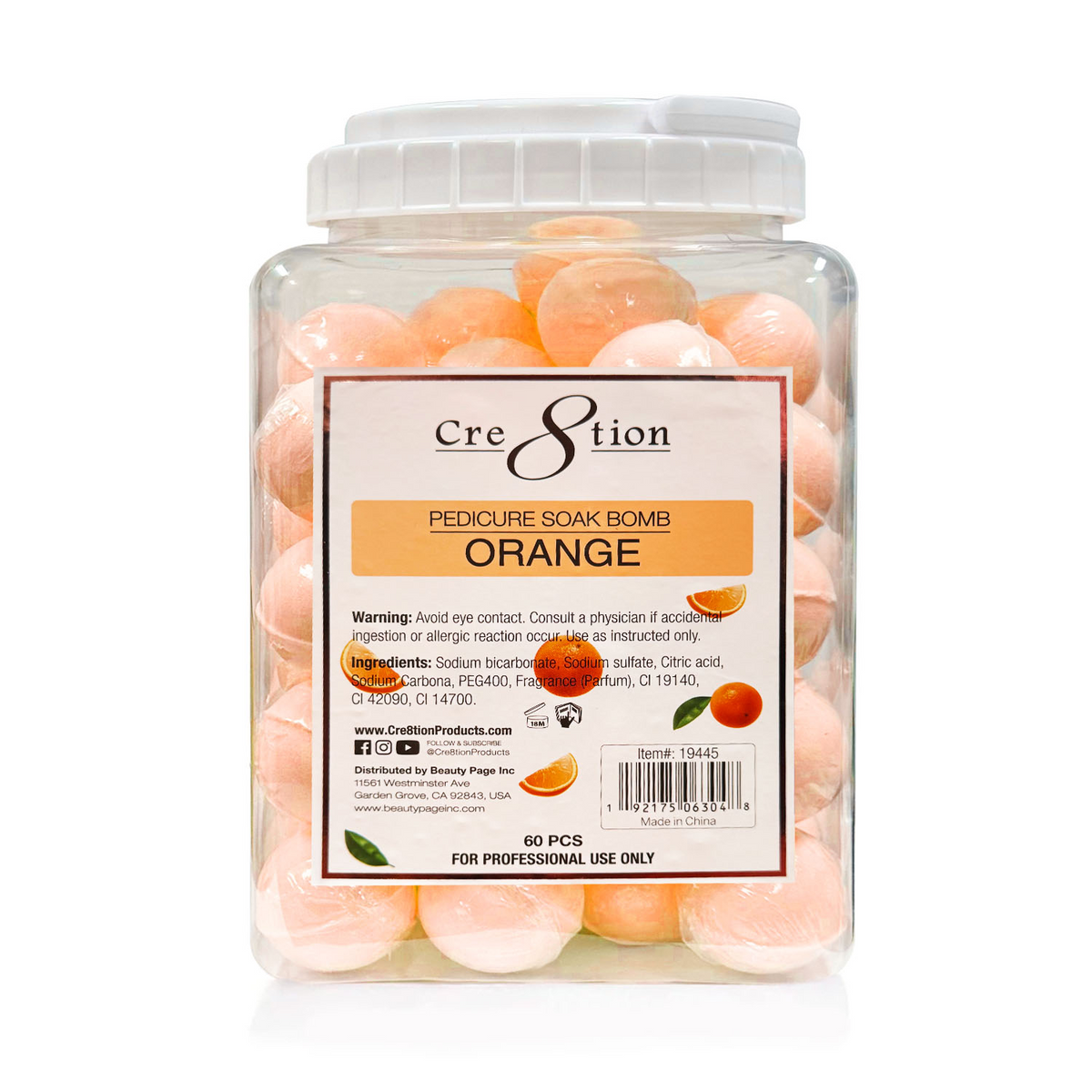 Cre8tion Pedicure Soak Bomb - Orange – Toronto Nail & Beauty Supply